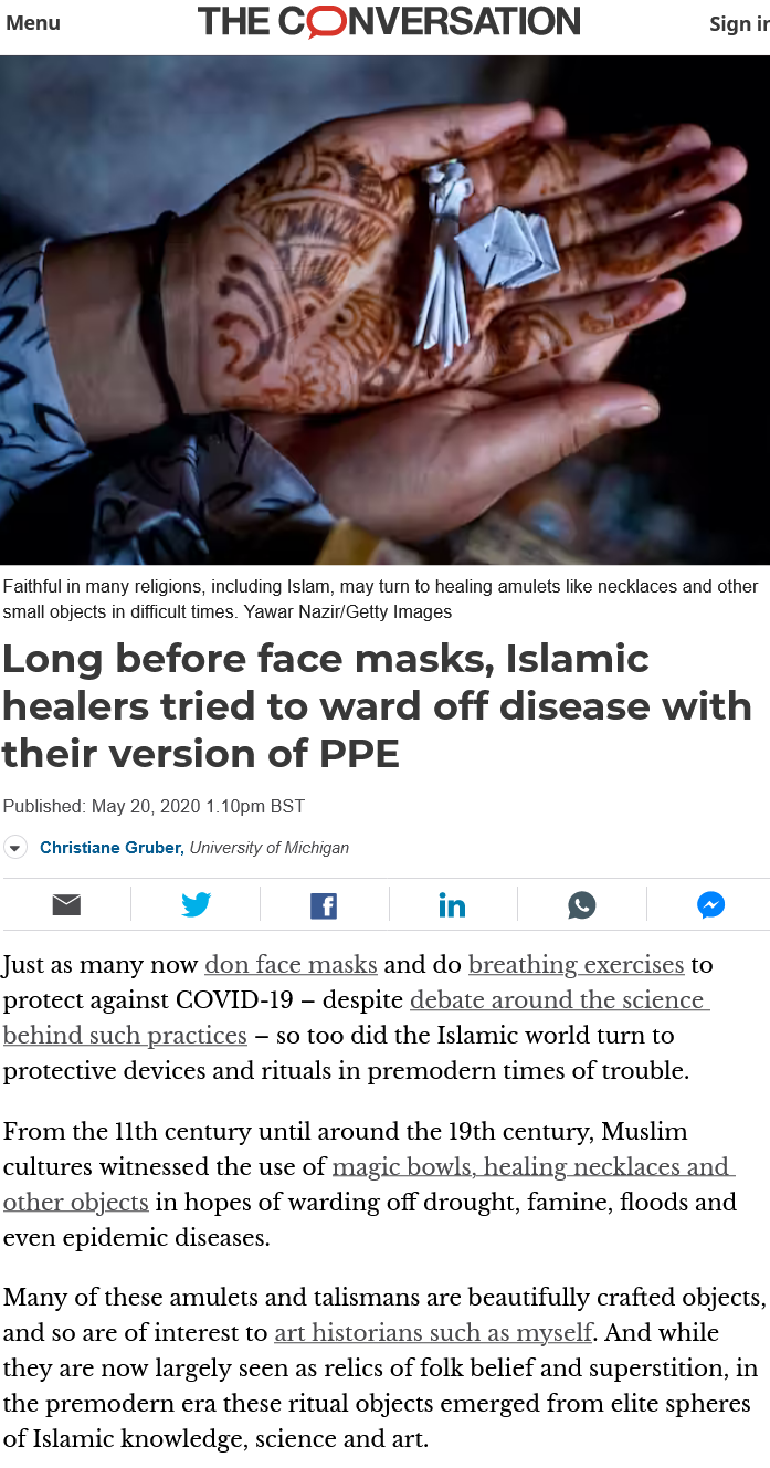 Evidence of Facemasks Functioning as Talismans to Relieve Fear and ...